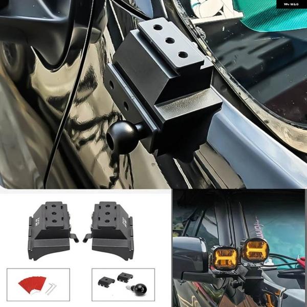 エンジン フードAピラー LEDスポットライト ブラケット クイックリリースデュアルガイドレールス タンドラ ンプ ホルダー いすゞD-MAX 2011-2025 カスタム パーツ アクセサリーHigh-concerned chemical...