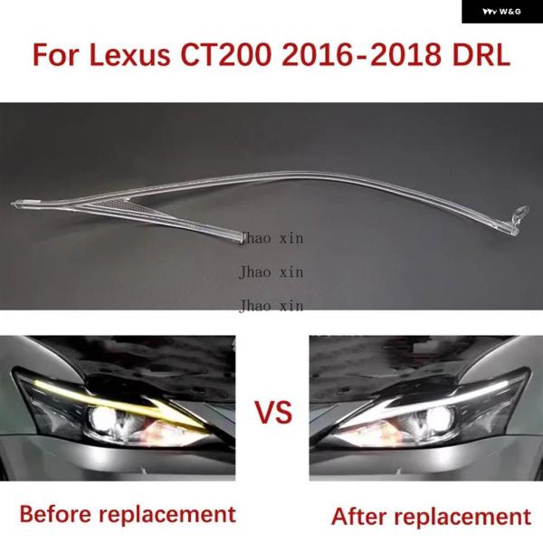 ホワイトライトエンジェルアイガイドストリップ レクサス CT200 2016-2018 車用 ヘッドライト DRL バラスト モジュール デイタイム ランニングライト ガイドストリップ カスタム パーツ アクセサリーHigh-concern...