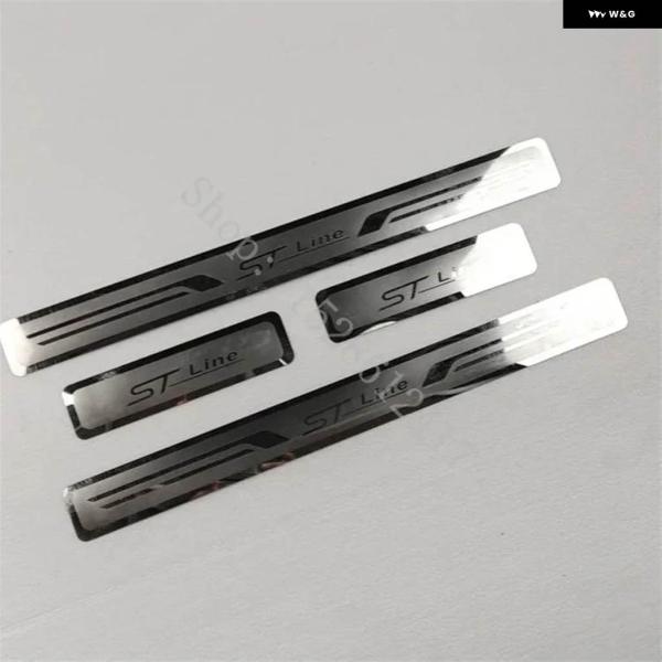 フォード ST LINE 2012-2023 ステッカー ドアシル スカッフプレート ガード ステンレスキックペダル ステッカー スタイリング アクセサリー カスタム パーツ アクセサリーHigh-concerned chemical:No...