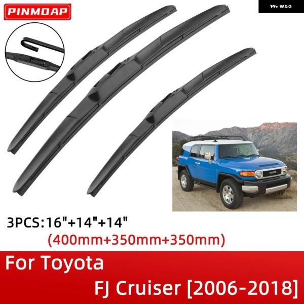 トヨタ FJクルーザー 2006-2018用OEM品質オールシーズン 16インチ 14インチ 14インチ フロントリア ワイパー ブレードブラシカッターアクセサリー カスタム パーツ アクセサリーHigh-concerned chemica...