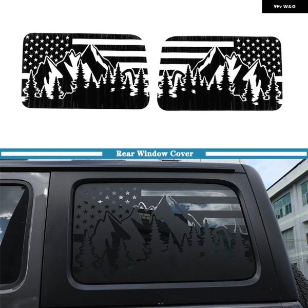 ジープ ラングラー JL グラディエーター JT 2018-2023 2/4ドアリアウィンドウ パネル 装飾 カバー トリム ステッカー 車外 PVC カスタム パーツ アクセサリーHigh-concerned chemical:NoneI...