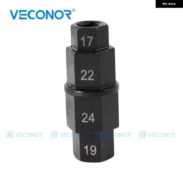 3/8ドライブ バイク フロント リアホイール ハブ アクスル スピンドル ソケット アダプタ ツール 17 19 22 24MM 六角 六角ソケット ハンドツール カスタム パーツ アクセサリーSuitable For:MetalHigh...