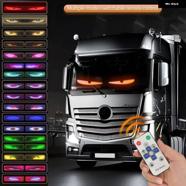 リモコン 式 トラック デビルズアイライト カラフル マルチモード ダイナミック デビルズアイライト フレキシブルLED フロントガラス ディスプレイ 装飾 カスタム パーツ アクセサリーHigh-concerned chemical:No...