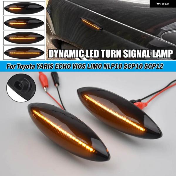 トヨタ ヤリス エコー ヴィオス リムジン NLP10 SCP10 SCP12 2000 - 2005ダイナミック LED インジケーター サイドマーカー シグナルライト フェンダーランプ カスタム パーツ アクセサリーHigh-conce...