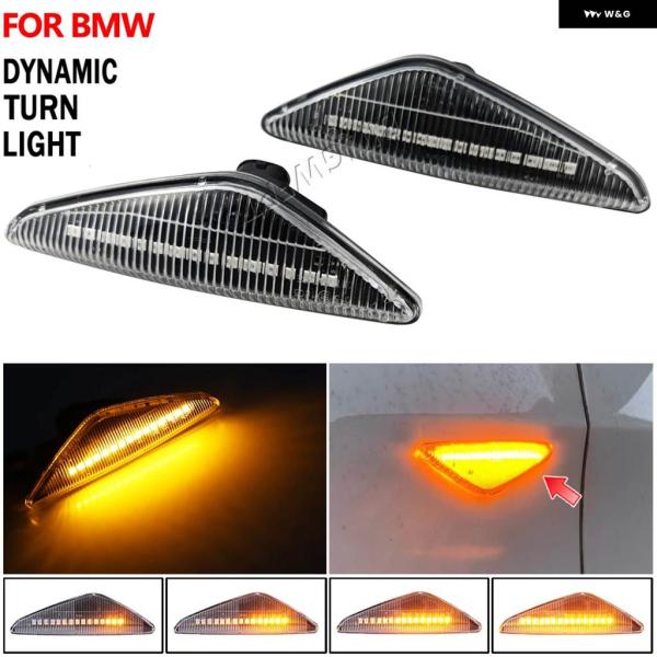 BMW 3シリーズ E46 2ドア 2003-2006 316CI 318CI 320CD 320CI 323CI用 LEDダイナミック フェンダー ウィンカーライト サイドマーカーランプ 2個セット カスタム パーツ アクセサリーHigh...
