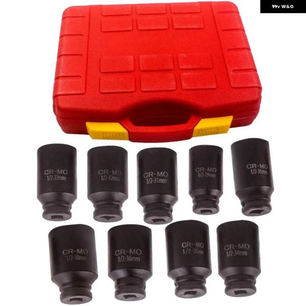 ディープインパクトソケットキット 1/2インチドライブ メトリックアクスルハブナットソケット 29MM-38MM カスタムパーツ アクセサリー 交換用部品Special Features:Deep Impact Socket Set 1/2...