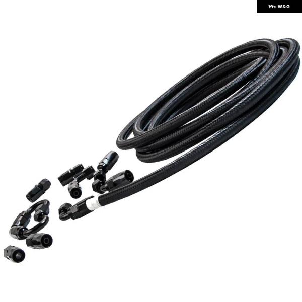 AN6 6AN フィッティング ナイロン ステンレス 編組燃料 ホースエンド アダプター オイルラインキット カスタムパーツ アクセサリー 交換用部品Special Features:5Meters/16.4FT AN6 Nylon- St...