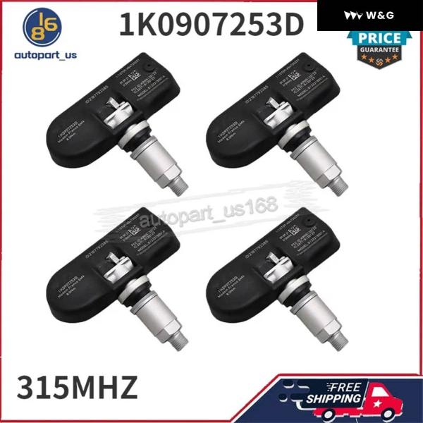 4個 315MHZ TPMS タイヤエア圧 センサー 1K0907253D アウディ A3 A4 A5 Q5 S4 VOLKSWAGEN BEETLE JETTA PASSAT RABBIT TIGUAN カスタムパーツ アクセサリー 交換...