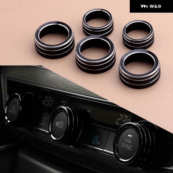 5個 ブラック 車内 ダッシュボード ACボリューム ボタン サークルリングカバー トリム ホンダ アコード 2018 2019 2020に適合 カスタムパーツ アクセサリー 交換用部品Hign-concerned Chemical:Non...