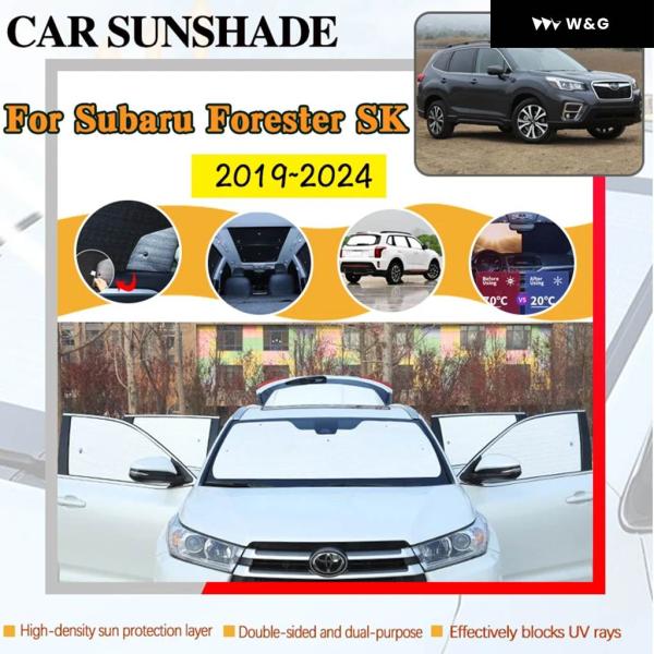 スバル フォレスター SK 2019-21~2024 車用フルカバー サン バイザー カーパラソル ブラックシルバー ウィンドウ バイザー アクセサリー カスタムパーツ アクセサリー 交換用部品Hign-concerned Chemical...