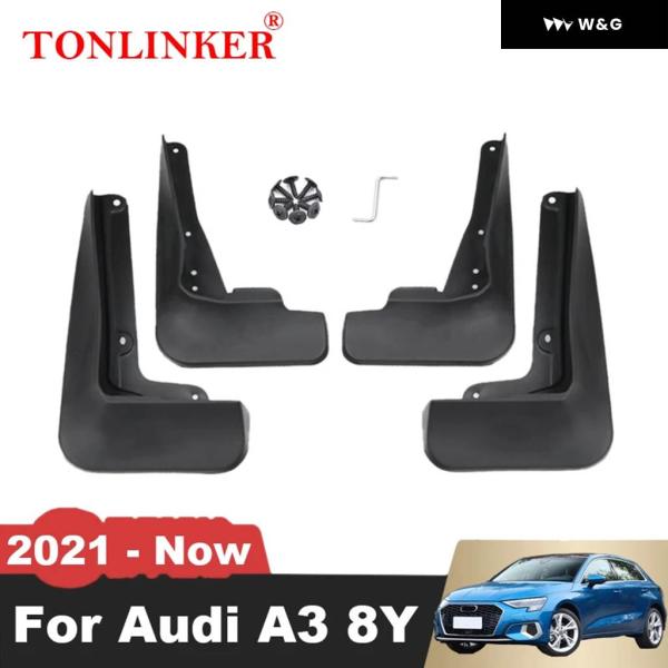 TONLINKER マッドガード アウディ A3 8Y 2021-23 スポーツバック セダン マッド フラップ 車用 マッドガード スプラッシュガード フェンダー マッド フラップ 4個 カスタムパーツ アクセサリー 交換用部品Speci...