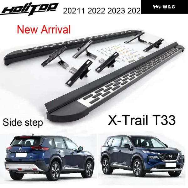 ファッションサイドステップバーランニングボード 日産 エクストレイルローグT33 2022 2023 2024 2025 金属 含有量90％ 荷重250KG で が カスタムパーツ アクセサリー 交換用部品Hign-concerned Ch...
