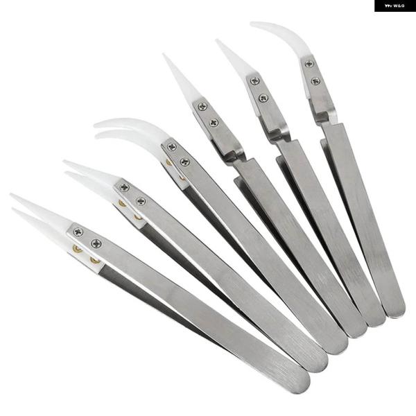 12個精密セラミック逆はんだピンセット非導電性耐磁性尖った先端と曲がった先端ピンセットセット カスタム パーツ アクセサリーHigh-concerned chemical:NoneOrigin:Mainland China12 Pcs Pr...