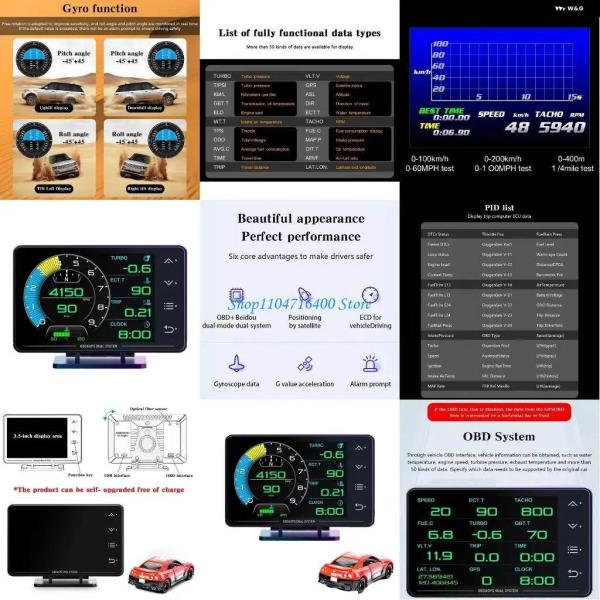 車用OBD HUDスピード メーター スピード超過警報ヘッドアップ ディスプレイ カスタム パーツ アクセサリーHigh-concerned chemical:NoneOrigin:Mainland ChinaCar OBD HUD Spe...