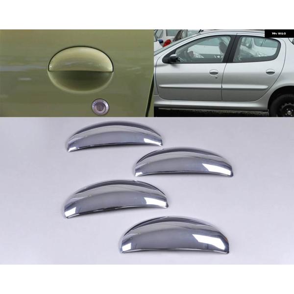 4個 トリプルクローム ドアハンドル カバー トリム ABS プラスチック プジョー 206 206CC カスタム パーツ アクセサリーHigh-concerned chemical:NoneCountry/Region of Manufa...