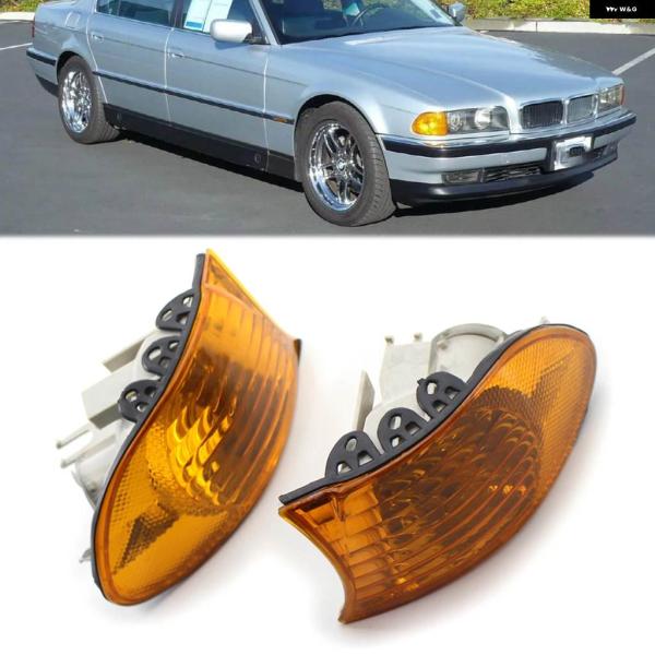 BMW 7シリーズ E38 1998-2001用 左右 アンバー レンズ パーキング コーナーライト ウィンカーランプ バルブ 無 63138379107 63138379108 カスタム パーツ アクセサリーHigh-concerned ...