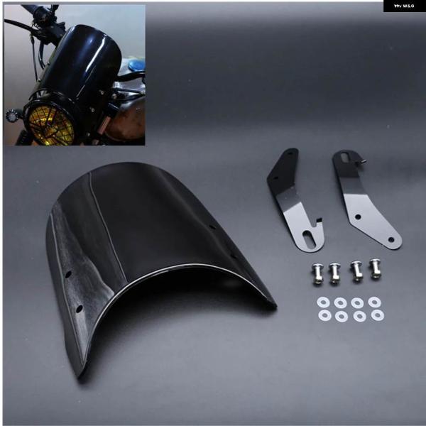 汎用 PARE-BRISEスーツ7インチ丸型 ヘッドライト フロントガラス カワサキ W 800/W 400/BJ 250 ESTRELLA オートバイ カスタム パーツ アクセサリーHigh-concerned chemical:None...