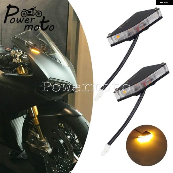 左右前 ウインカーライト 1ペア 12V 0.84W LEDウインカー フラッシャーフラッシュ マウント ドゥカティ パニゲールV4 V2 18-21 カスタム パーツ アクセサリーBattery Included:NoHigh-conce...