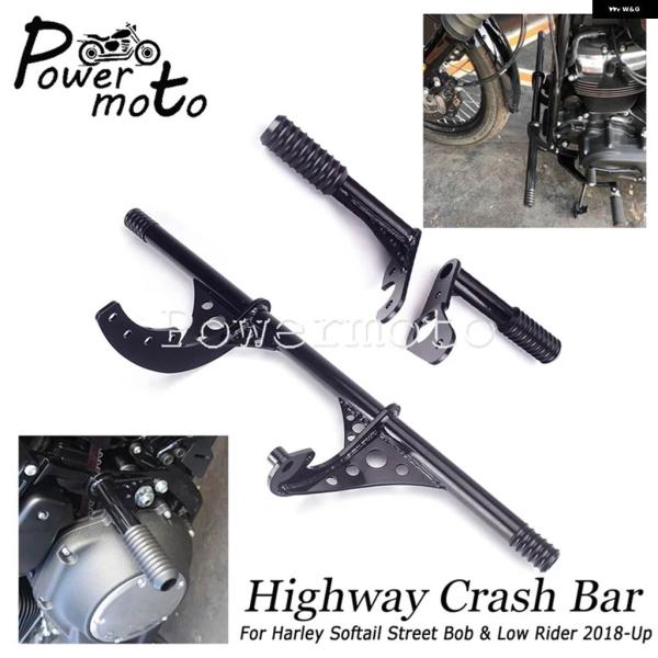 フロント クラッシュ ペグバー バイク エンジン ガード プロテクター バンパー ハーレー ソフテイル ストリートボブ ローライダー ファットボブ FXST 18アップ用 カスタム パーツ アクセサリーHigh-concerned chem...