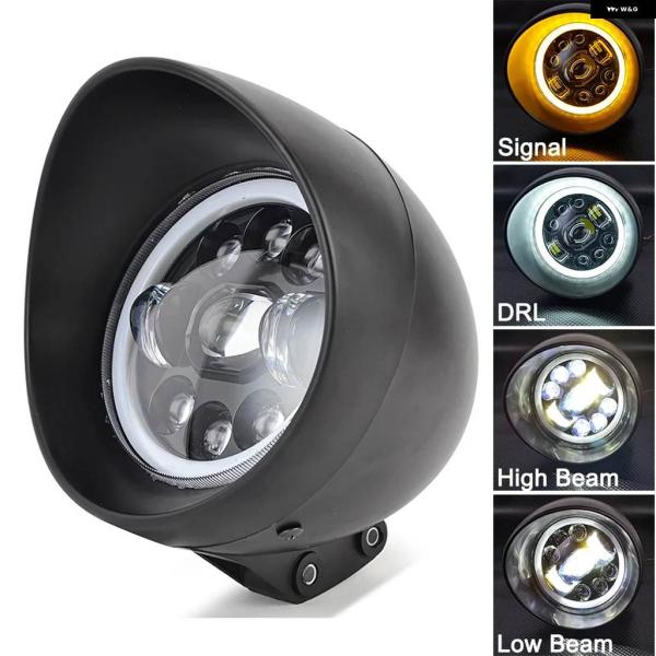 5.75インチ バイク LED ヘッドライト ハーレー カフェレーサー ユニバーサ5.75インチ丸型 ヘッドライト ホンダ ハヤブサ ヤマハ スズキ カスタム パーツ アクセサリーHigh-concerned chemical:NoneLu...