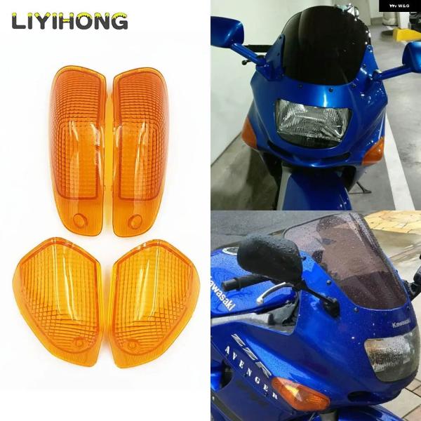 カワサキ ZZR400 ZZR600 1993-2008 ZZR 400 600 バイク アクセサリーランプカバー EX400 EX600 フロントリア ウインカーライト レンズ カスタム パーツ アクセサリーHigh-concerned ...