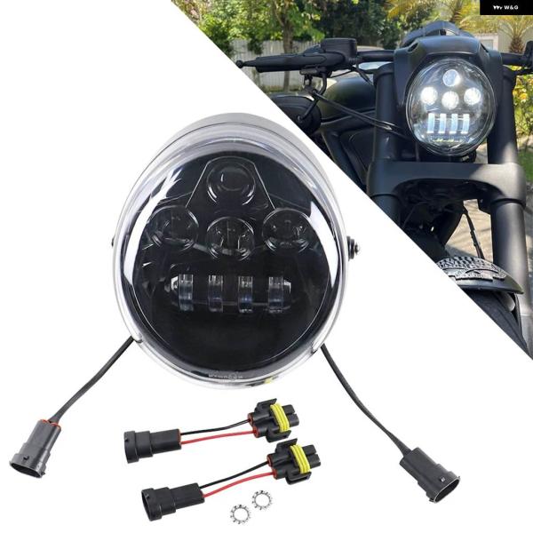 オートバイ LED ヘッドライト ハーレー VROD V-ROD VRSC VRSCA VRSCB VRSCF VRSCAW 2002-2017 ハイロービームアクセサリー カスタム パーツ アクセサリーHigh-concerned che...