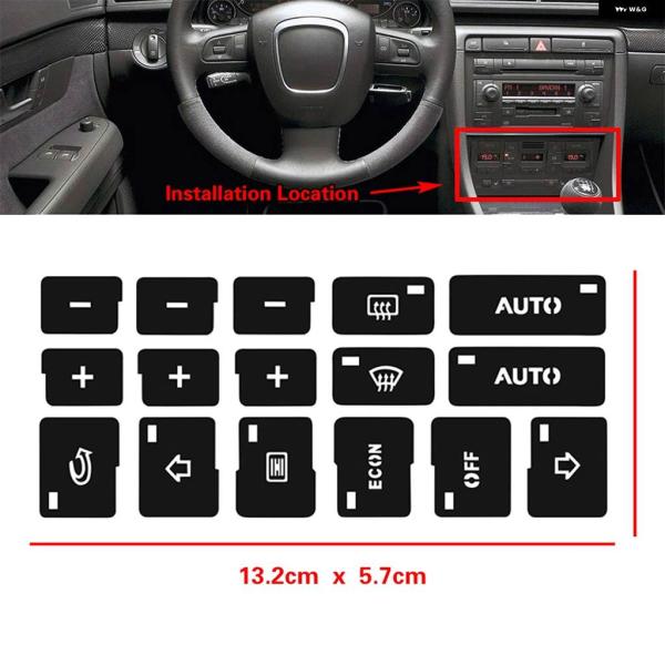 AUDI A4 B6 B7 2000 - 04 カーセンターコンソール エアコン クライメート ACスイッチボタン リペアデカールステッカー カスタム パーツ アクセサリーHigh-concerned chemical:NoneCatego...