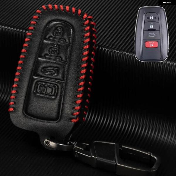 PUレザー リモートキーチェーンリングケースカバーシェル トヨタ CHR カムリ カローラ RAV4 ハイランダー プリウス ランドクルーザー プラドを カスタム パーツ アクセサリーHigh-concerned chemical:None...
