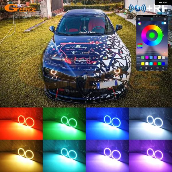ALFA ROMEO 159 BRERA SPIDER BT APP RFリモートコントロール マルチカラー ウルトラ RGB LED エンジェルアイキット ハローリング デイライト カスタム パーツ アクセサリーHigh-concerne...