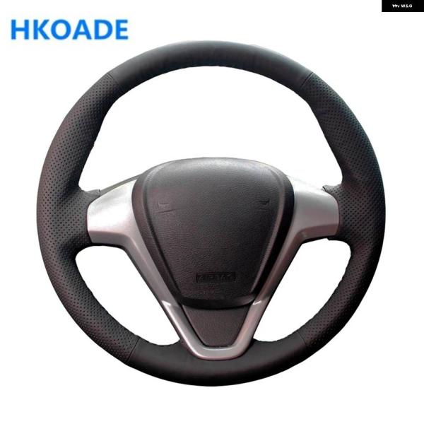 カスタム DIY マイクロファイバーレザー カーステアリングホイールカバー D FIESTA 2009 - 13 ECOSPORT 2013 カーインテリア カスタム パーツ アクセサリーSize:26*15*6Special Featur...