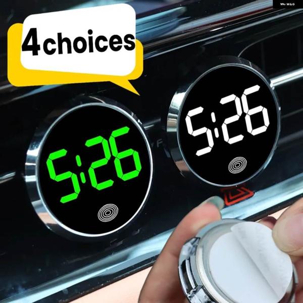 車用タッチ式発光時計 デジタル ディスプレイ 貼り付け式電子時計 ダッシュボード テーブルデスク電子機器用 カスタム パーツ アクセサリーHigh-concerned chemical:NoneDisplay Information:Tim...