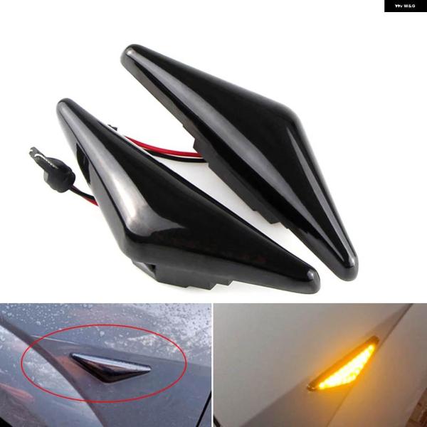 スモークダイナミックフローLEDサイドマーカーシグナルライト2個 フォード フォーカス MK I 1998-2004モンデオMK III 2000-2007用 カスタム パーツ アクセサリーHigh-concerned chemical:N...