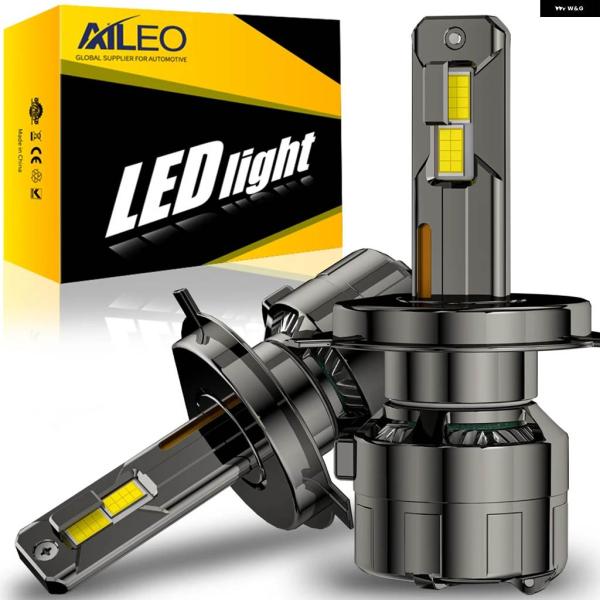 2個 H4 LED ヘッドライト ハイ/ロービーム 6000K H8 H9 H11 HB3 9005 HB4 9012 H7 LED カーライト 60000LM ターボファン 12V カスタム パーツ アクセサリーHigh-concerne...