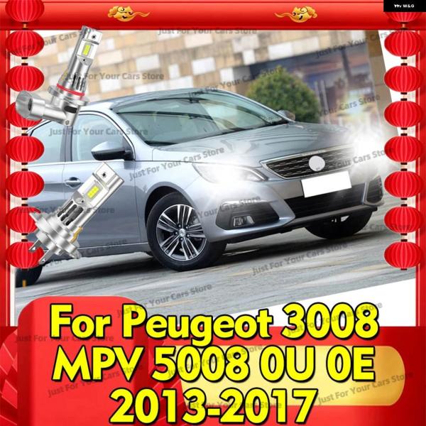 2/4X LED ヘッドライト 3570 CSP 6000K ヘッドランプ 30000LM 車用 バルブ プジョー 3008 MPV 5008 0U 0E 2013 - 17 カスタム パーツ アクセサリーHigh-concerned ch...