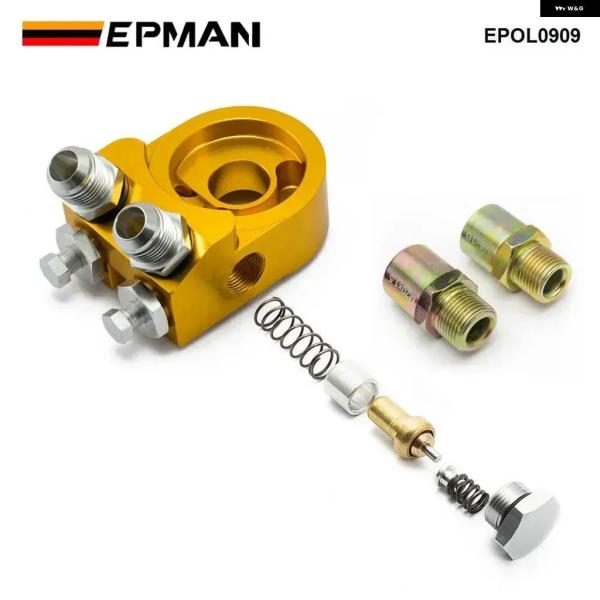 オイル フィルター クーラーサンドイッチプレート エンジン オイルクーラー アダプター サーモスタットネジ3/4-16UNF M20X1.5 EPOL0909 カスタム パーツ アクセサリーHigh-concerned chemical:N...