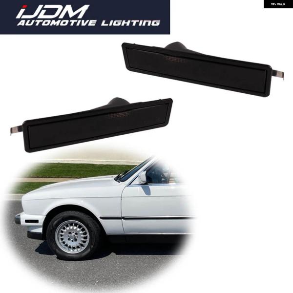 BMW E34 5シリーズ 1989-1996 E32 7シリーズ 1988-1994 スモークレンズ カー フロントリア バンパー サイド マーカーライト カバー シェル 電球 なし カスタム パーツ アクセサリーHigh-concern...