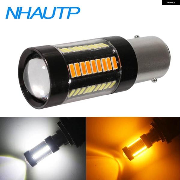 1個 1157 デュアルカラー スイッチバック バルブ BAY15D P21/5W LED 車用ライト ホワイト/レッド アンバー オートランプ 4014 66-SMD 12-24V カスタム パーツ アクセサリーHigh-concerne...