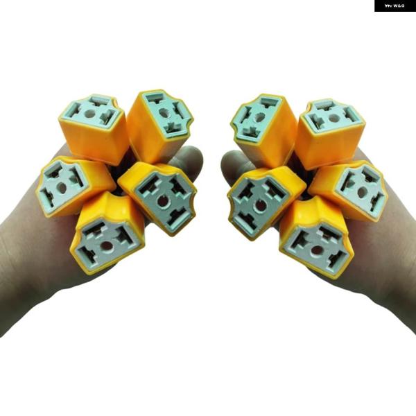 10個 3ピン H4 車 トラック ヘッドライト メスプラグ セラミック 耐熱 延長 コネクタ ワイヤソケット アダプタ 配線 ハーネス カスタム パーツ アクセサリーHigh-concerned chemical:NoneWire Mat...