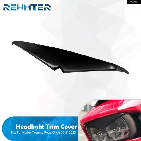 オートバイ ヘッドライト ベゼル トリム カバー フロントウィングアッパーバイザーアクセントアイブロウカバー ハーレー ツーリング ロードグライド FLTRX CVO 15-23 カスタム パーツ アクセサリーProtective part...