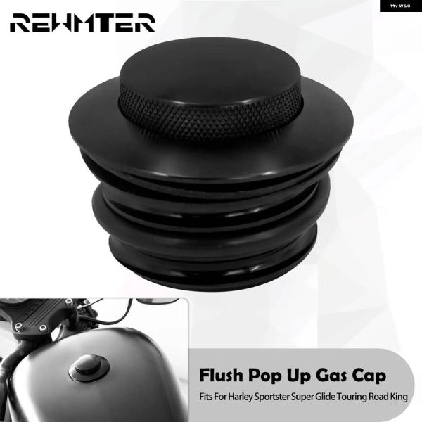 オートバイ ブラックポップアップオイル燃料 タンクキャップ 右ねじガスキャップ ハーレー ツーリング スポーツスター ソフティアル ダイナ ファットボーイ ロードキング カスタム パーツ アクセサリーModel Name:Motorcycl...