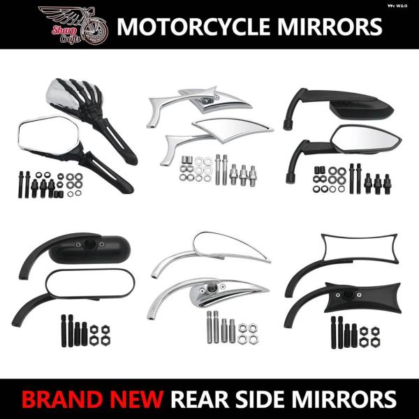 オートバイ 8MM/10MMスレッド 汎用 ネイキッド/クルーザー バイク リアビューサイドミラー ハーレー ホンダ スズキ ヤマハ カワサキ カスタム カスタム パーツ アクセサリーHigh-concerned chemical:None...