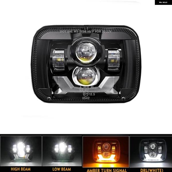 1PCS/2PCS 5X7/6X7インチ LED ヘッドライト ハイロービーム ヘッドランプ ジープ ラングラー YJ チェロキー XJケンワースT300 1997-2011に対応して カスタム パーツ アクセサリーHigh-concern...