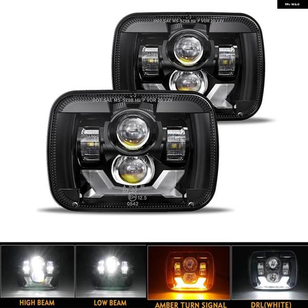 2PCS180W DOT ANTI-GLAREA H6054 5X7 7X6 LED ヘッドライト DRL ターンインカー ハイ/ロービーム ジープ チェロキー XJ ラングラー YJ フォード カスタム パーツ アクセサリーHigh-co...
