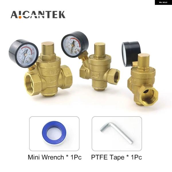 DN15 1/2インチ 3/4インチ 1インチ 水圧減圧維持 バルブ リリーフレギュレーター ゲージメーター 16BAR カスタム パーツ アクセサリーNC or NO:Normally ClosedActuator Mode:With M...