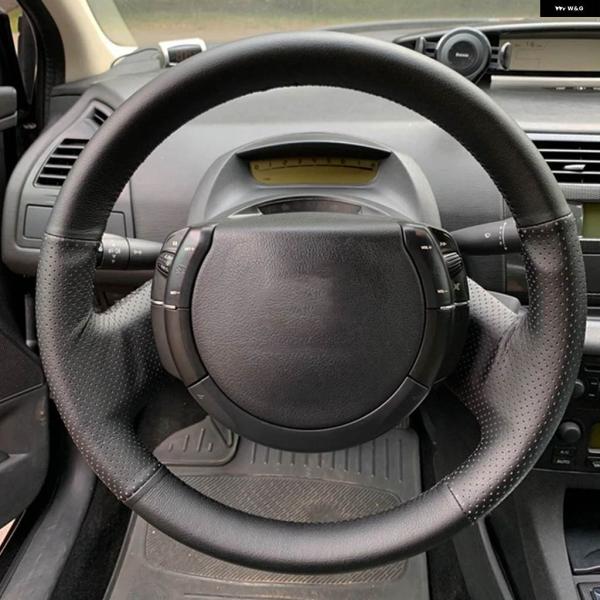 レザー編み込み ステアリングホイール シトロエン トライアンフ C4 2005 - 10 ステアリングホイール カバー カスタム パーツ アクセサリーSize:26*16*6Special Features:Effectively prot...