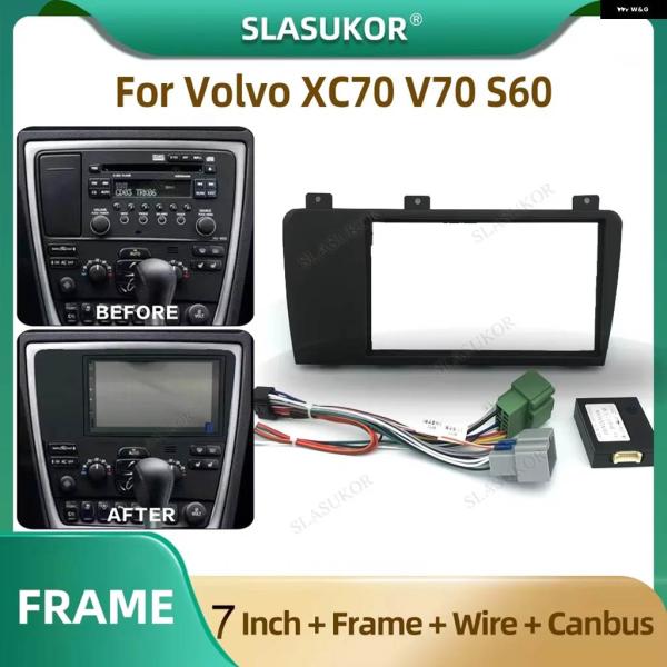 7インチ カー ラジオ フェイシア ボルボ XC70 V70 S60 2004-2009 カー ラジオ パネル プレーヤー オーディオ フレーム ダッシュボード マウント キット ワイヤー カスタム パーツ アクセサリーHigh-conce...
