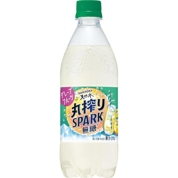 <div class="product_wrapper">  <div class="title">サントリー天然水 丸搾り SPARK 無糖 グレープフルーツ 果汁炭酸 フルスパ 500ml×24本</div...