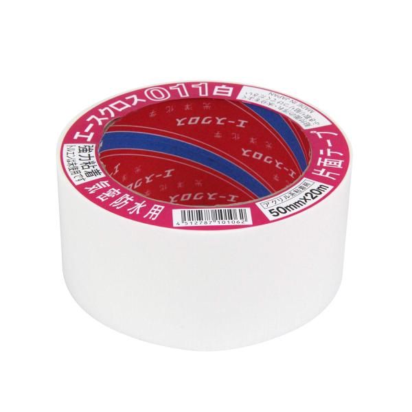 <div class="product_wrapper">  <div class="title">光洋化学 気密防水テープ エースクロス アクリル系強力粘着 片面テープ 011 白 50mm×20M</div...