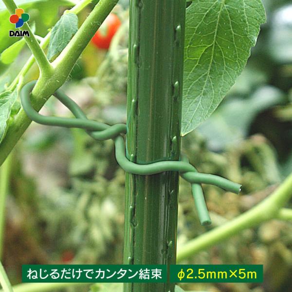 ねじるだけでカンタンに茎と苗が結束できます。やわらか素材で茎を傷つけず、はさみでカットすることができます。家庭菜園/園芸/支柱/キット