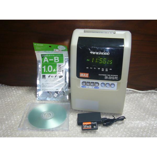 動作確認済みです。インク新品,タイムカード30枚、勤怠ソフト、コンパクトフラッシュ、CFリーダーライター付です。クリーニング済みです。印字テスト確認済みです。win10対応済み。最新ソフトはマックスのサイトからもダウンロード可能です。htt...